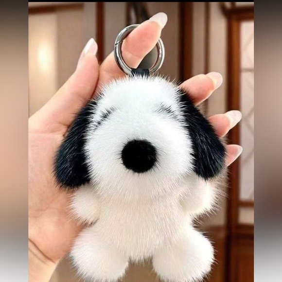 Accessories | Snoopy Black And White Plush Key Holder | Poshmark